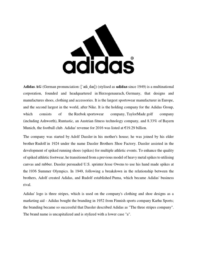 Adidas: A German Sportswear Legacy | PDF
