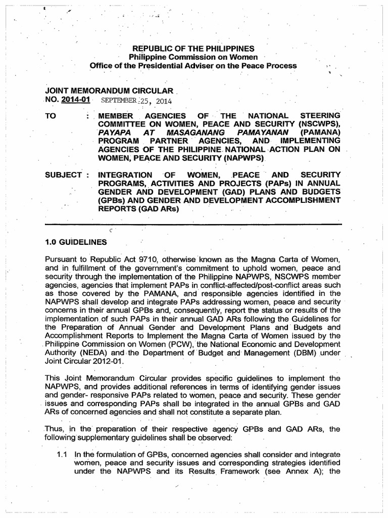 PCW Opapp JMC 2014-01 | PDF | Peacebuilding | Monitoring And Evaluation