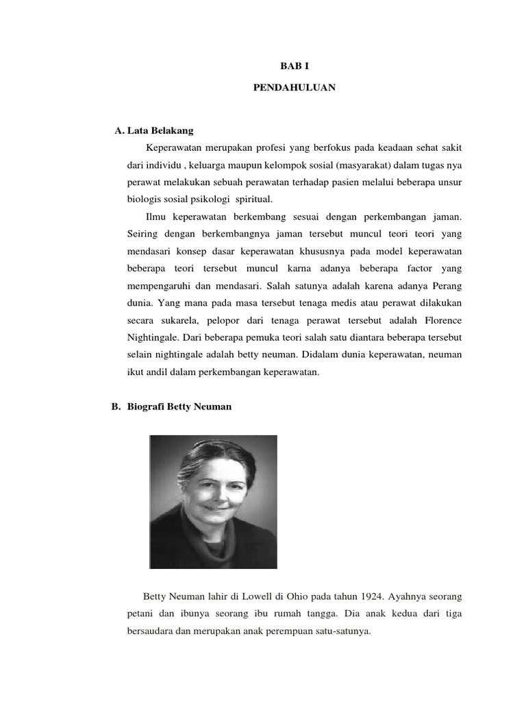 Model Keperawatan Betty Neuman | PDF | Karier & Perkembangan ...
