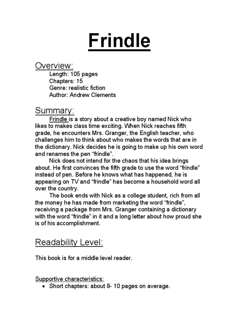 Frindle PDF | Download Free PDF | Semiotics | Linguistics
