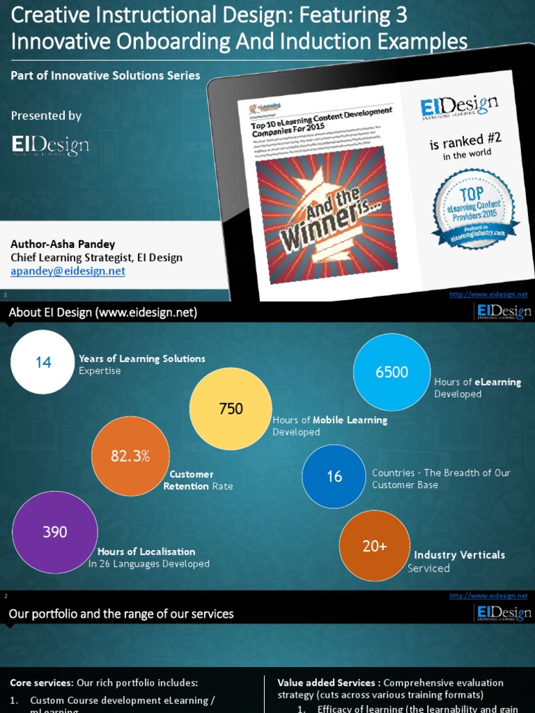 Creative Instructional Design Featuring 3 Innovative Onboarding and ...