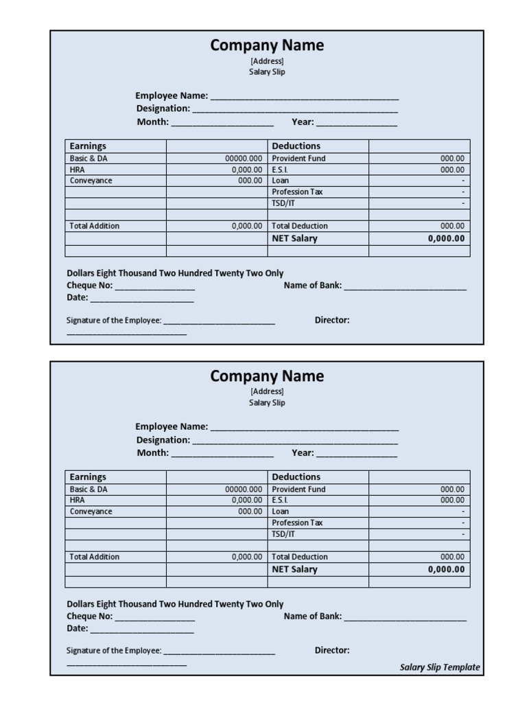 Salary Slip Template | PDF | Taxes | Government Finances