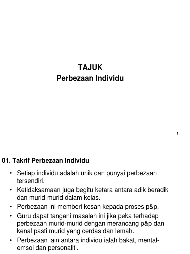 Perbezaan Individu dalam Pendidikan | PDF