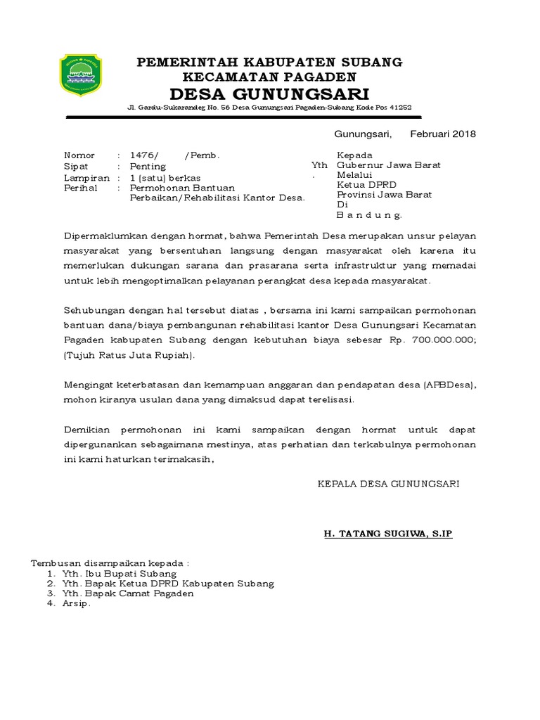 Proposal Pembangunan Kantor Desa | PDF