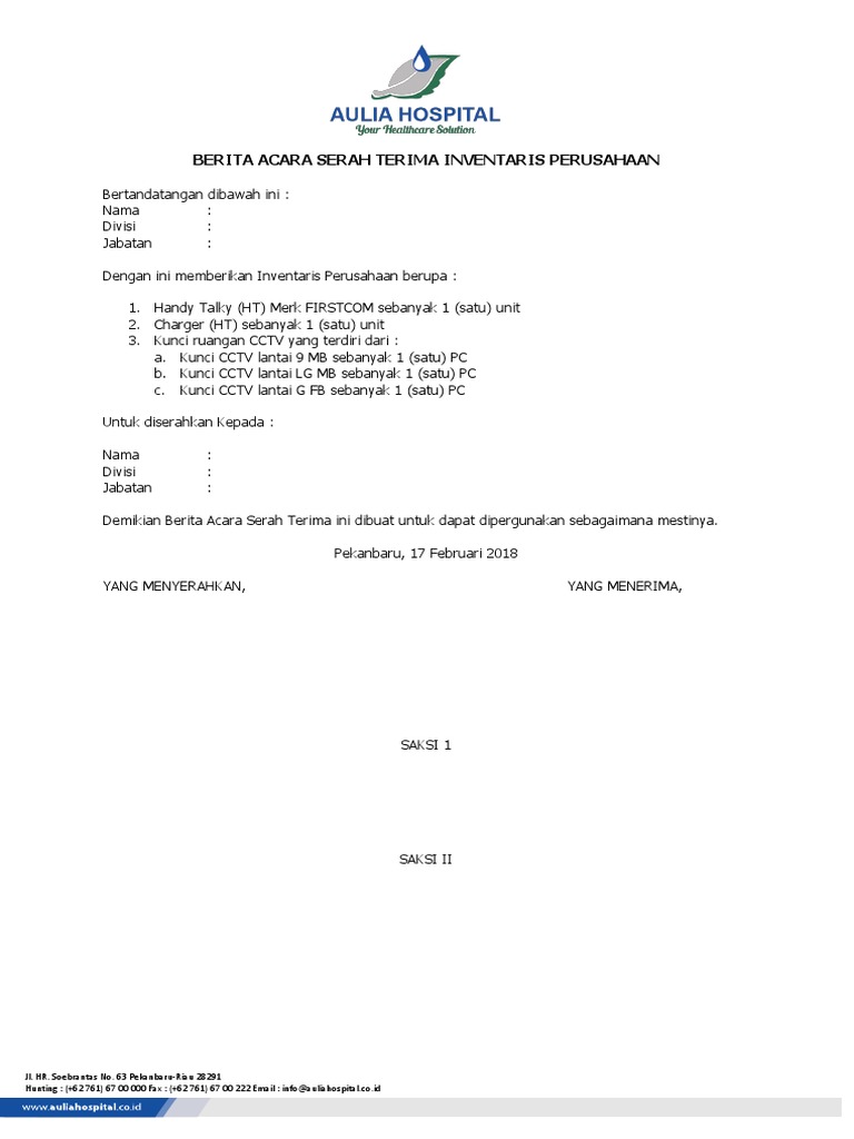 INVENTORY HANDOVER RECEIPT | PDF