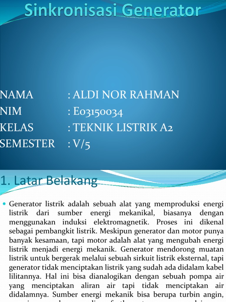 Sinkronisasi Generator | PDF