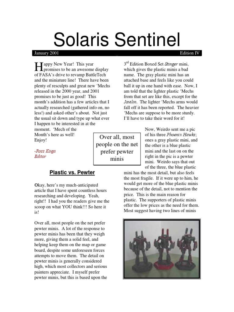 BattleTech - Magazine - Solaris Sentinel 04 | PDF | Gun Barrel | Shotgun