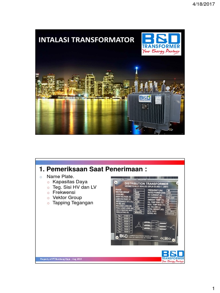 Instalasi Transformator PLN | PDF