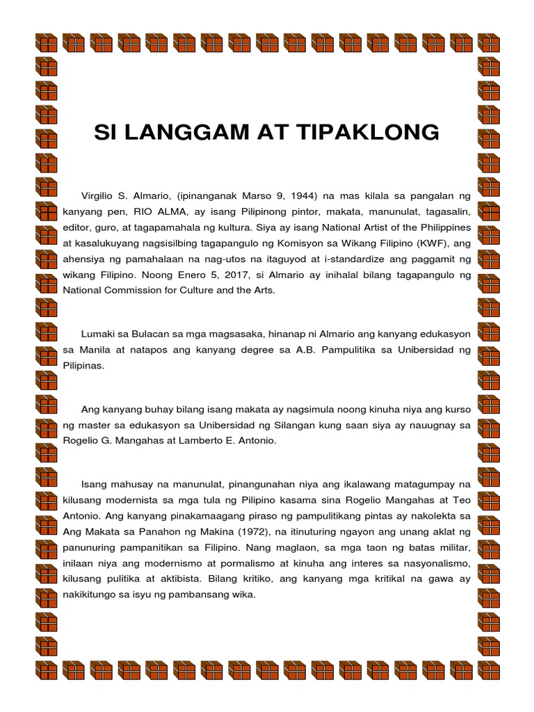 Si Langgam at Tipaklong | PDF