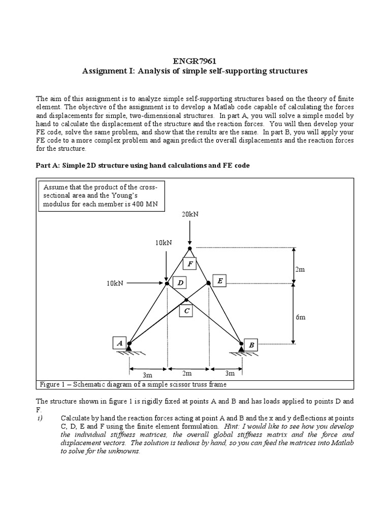 Assignment I 2018 | PDF | Finite Element Method | Matrix (Mathematics)