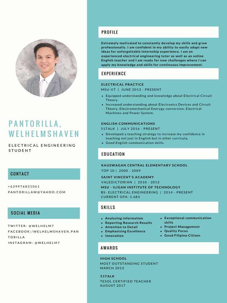 Electrical Engineering Student Profile | PDF | Engineering | Teachers