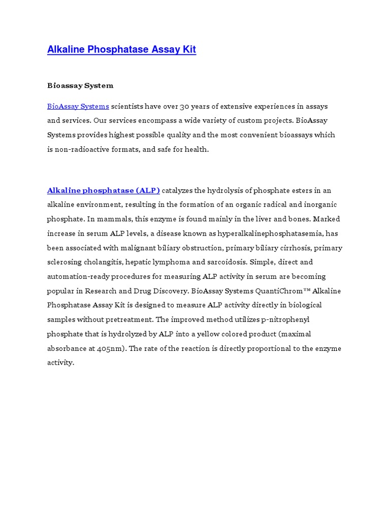 Alkaline Phosphatase Assay Kit | PDF