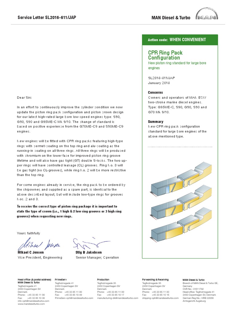 CPR Ring Pack Configuration: Service Letter SL2016-611/JAP | PDF ...