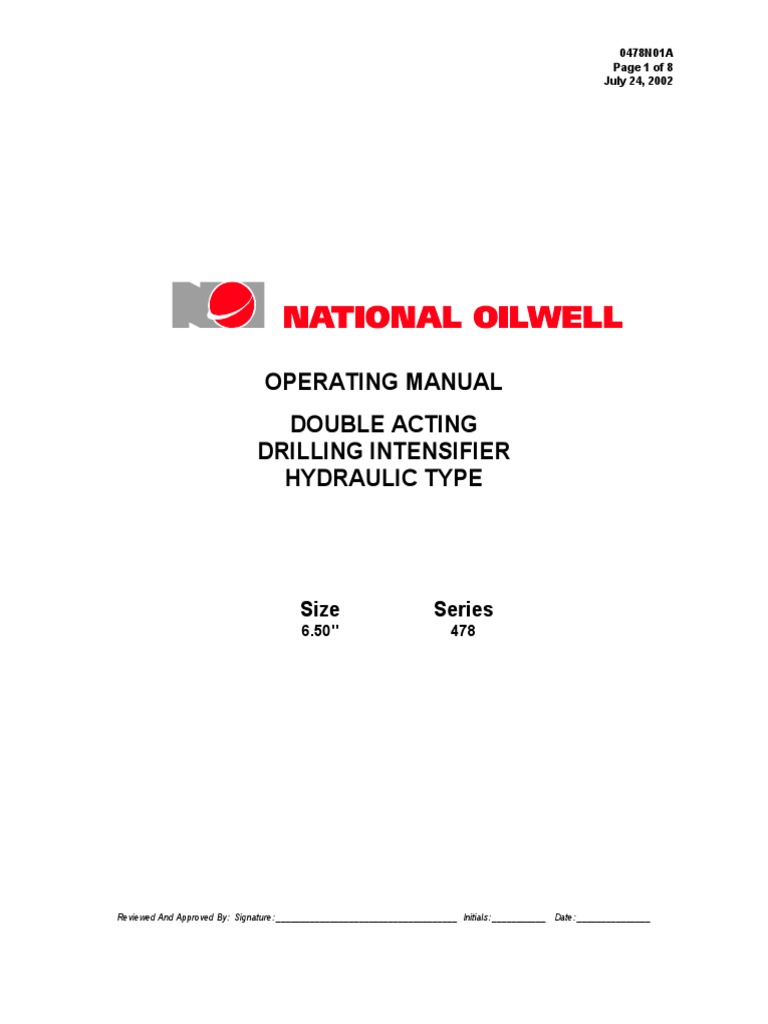 Double Acting Drilling Intensifier Manual | PDF | Mechanical ...