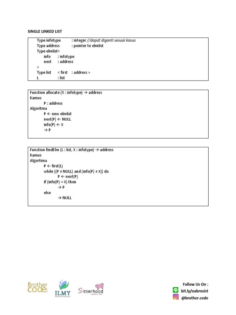 Rangkuman Materi Struktur Data (Single, Double, Circular) | PDF ...