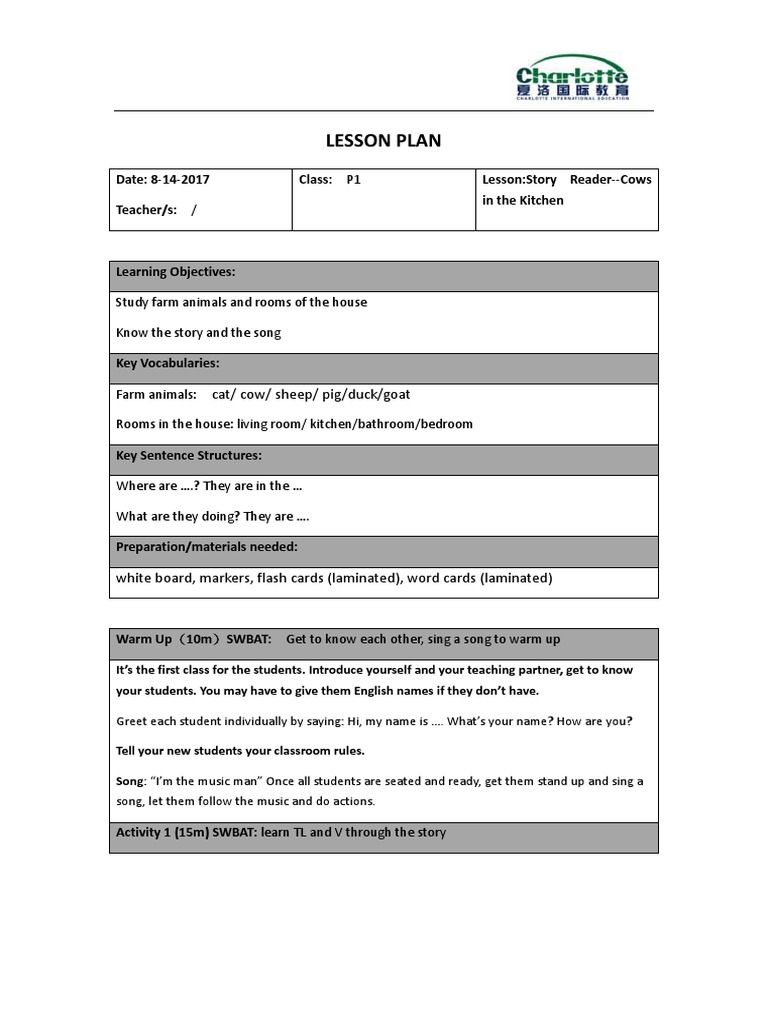 For FT Lesson Plan (Template) | PDF