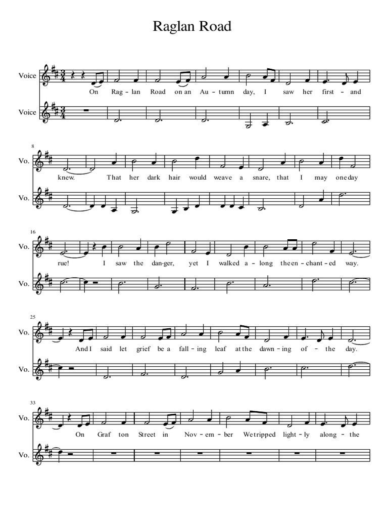 Raglan - Road With Second Vocal Line | PDF