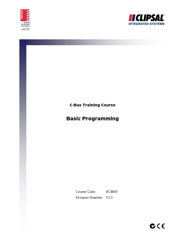 C Bus BasicProgramming | PDF | Lighting | Sensor
