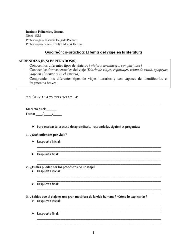 Tipos de Viajes en la Literatura | PDF | Viaje en el tiempo | Che Guevara