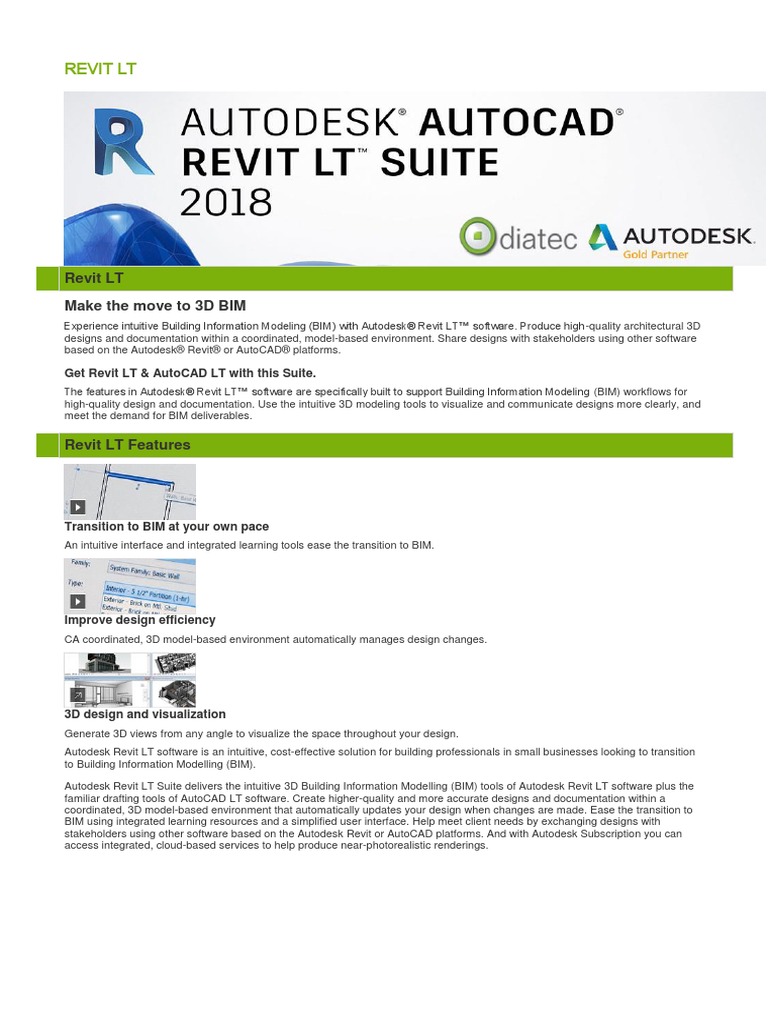 Revit LT: Revit LT Make The Move To 3D BIM | PDF | Autodesk Revit ...