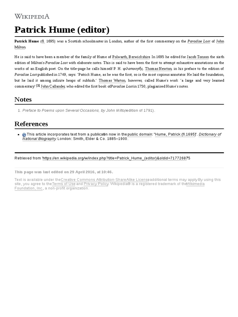 Patrick Hume (Editor) PDF | PDF | Art | Classics