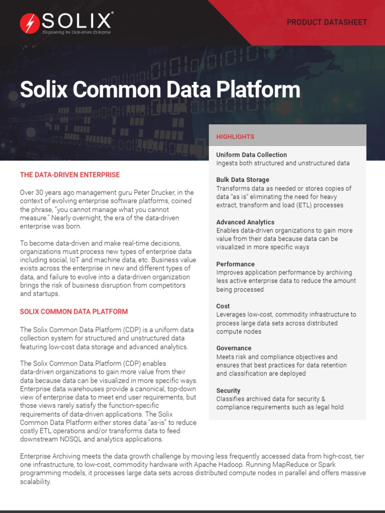 Solix Common Data Platform | PDF | Analytics | Big Data