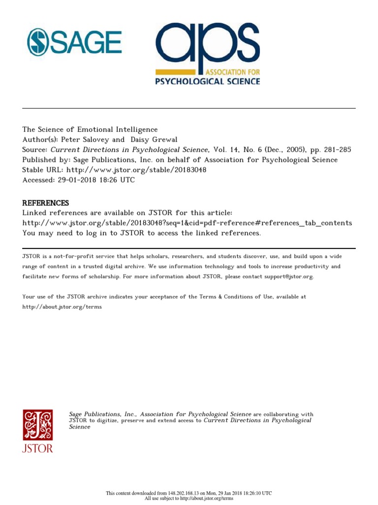 The Science of Emotional Intelligence | PDF | Emotional Intelligence ...