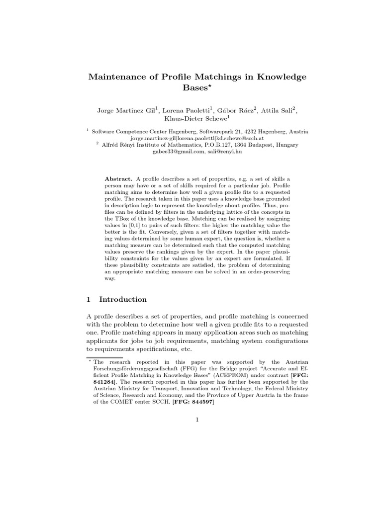 Matching Knowledge Bases | PDF | Knowledge Representation And Reasoning | Expert