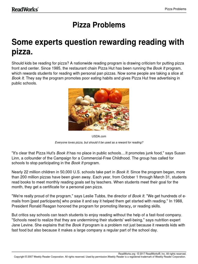 pizza problems | Reading Comprehension | Learning