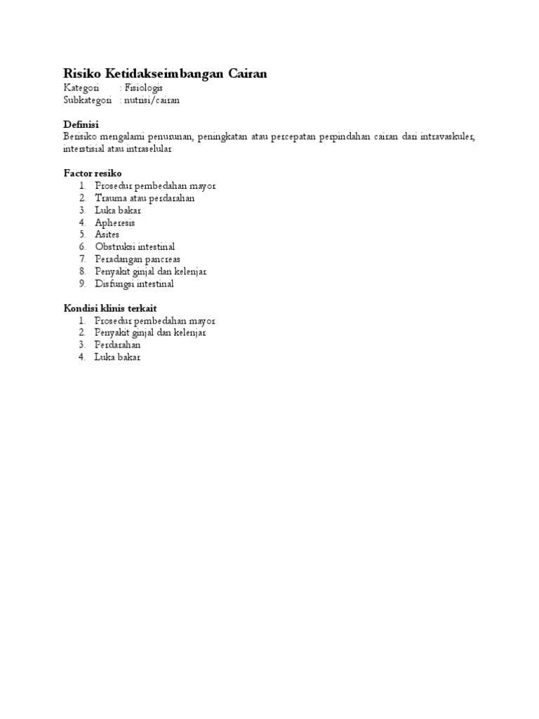 Diagnosa Keperawatan PX GEA Berdsarkan SDKI | PDF
