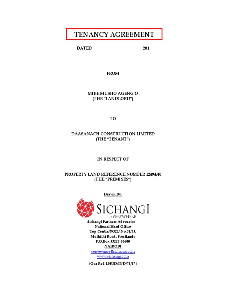 Draft Tenancy Agreement (Revised) | Download Free PDF | Leasehold ...