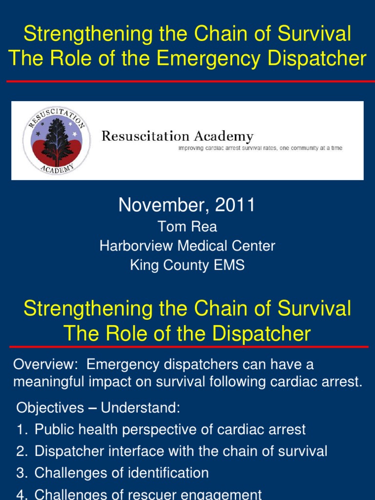 Dispatcher Role in Cardiac Survival | PDF | Cardiopulmonary ...