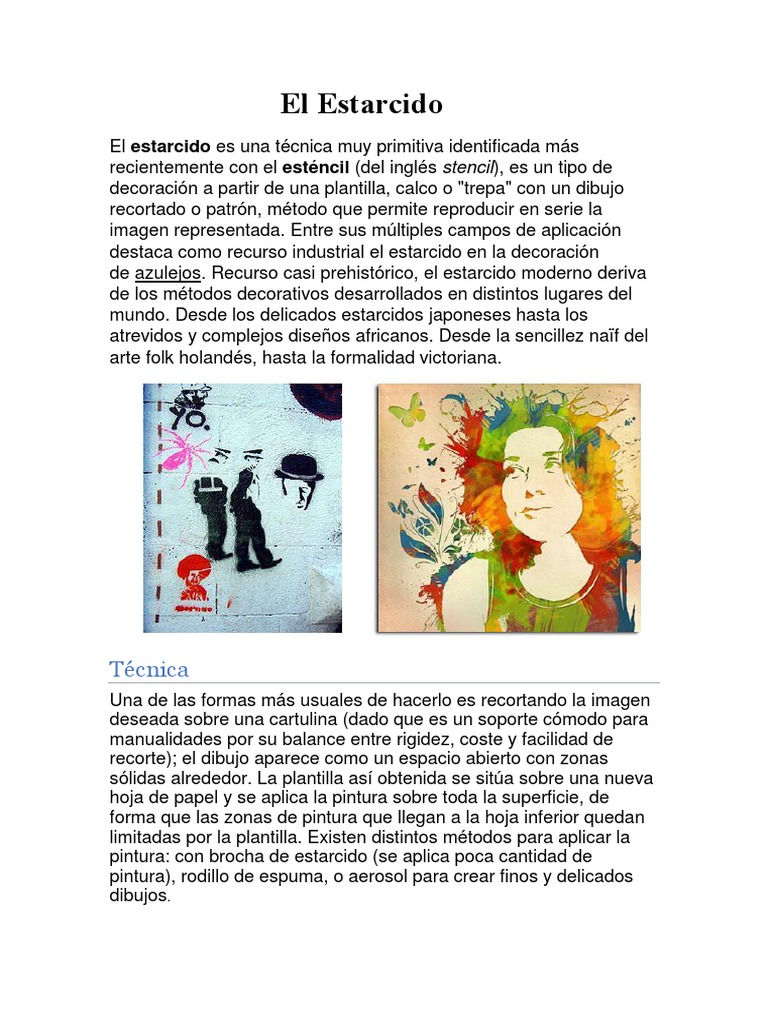El Estarcido | PDF | Medios de arte | Artes (general)