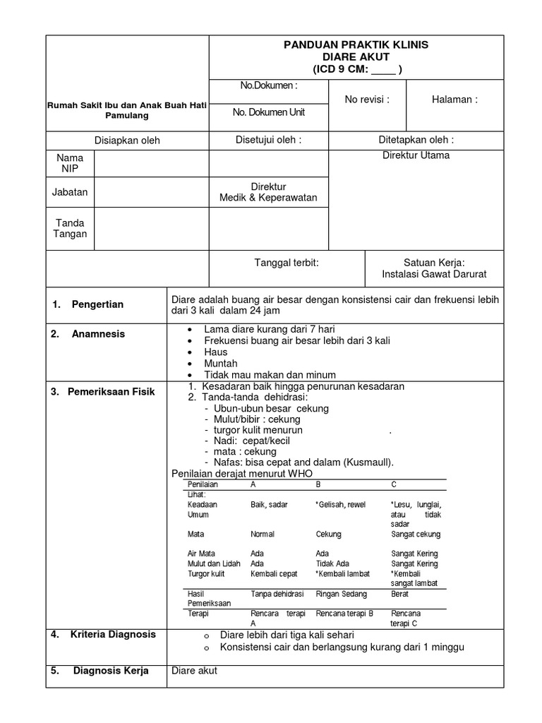 PPK Diare Akut Anak | PDF