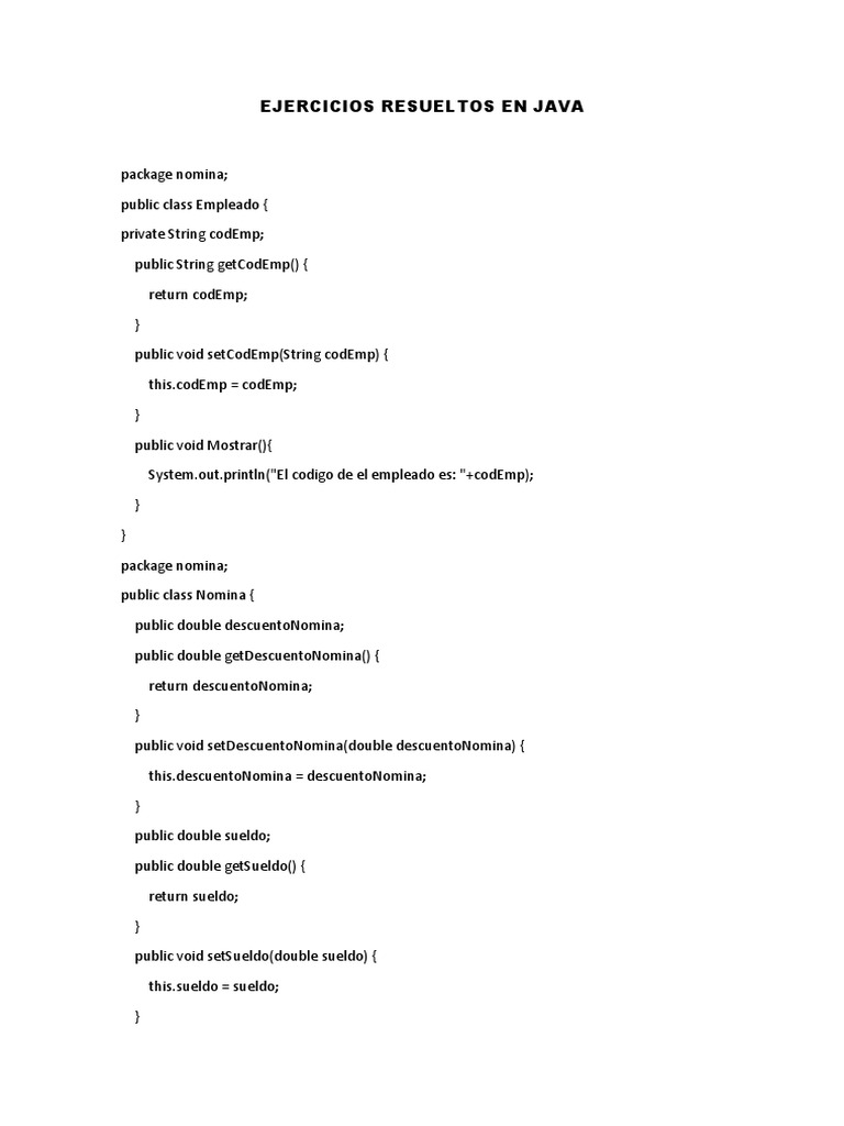 Ejercicios Resueltos en Java | PDF | Programación de computadoras ...