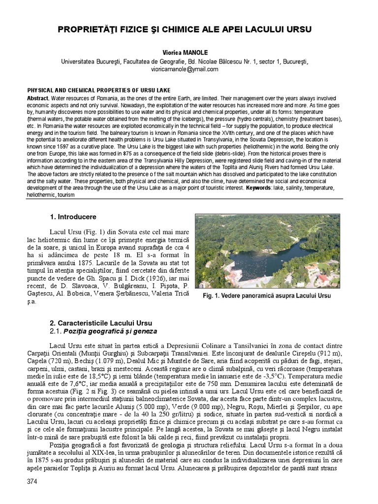 Lacul Ursu | PDF
