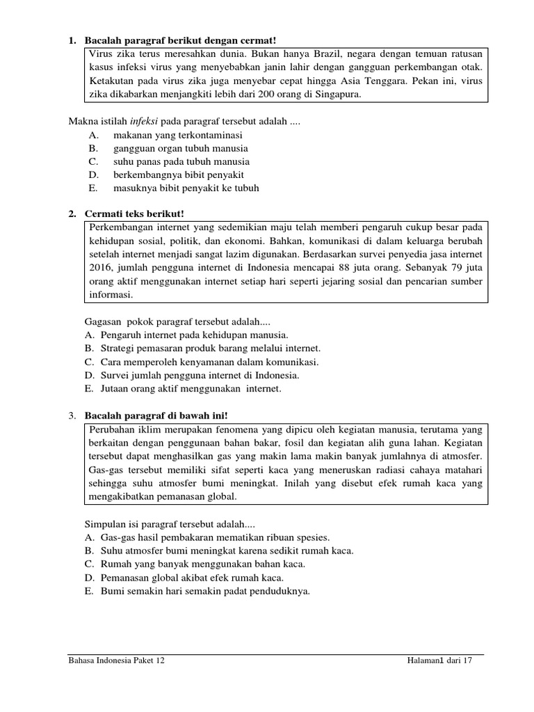 7 - Format Soal Usbn-1 | PDF