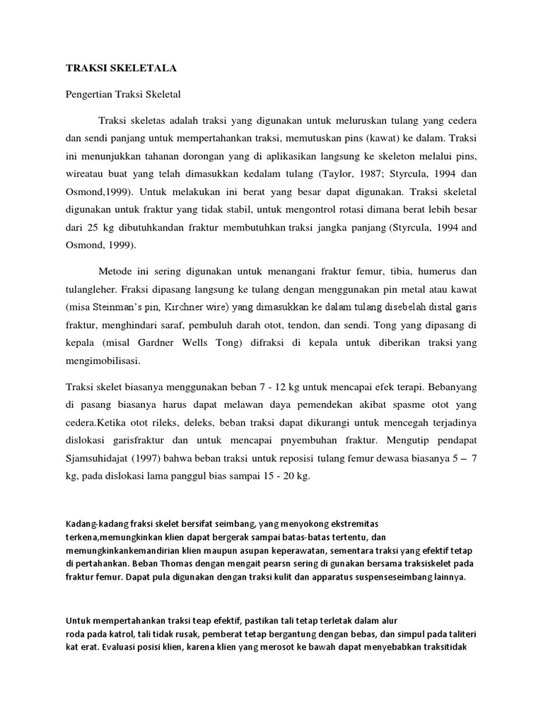 Traksi Skeletal untuk Fraktur Femur | PDF