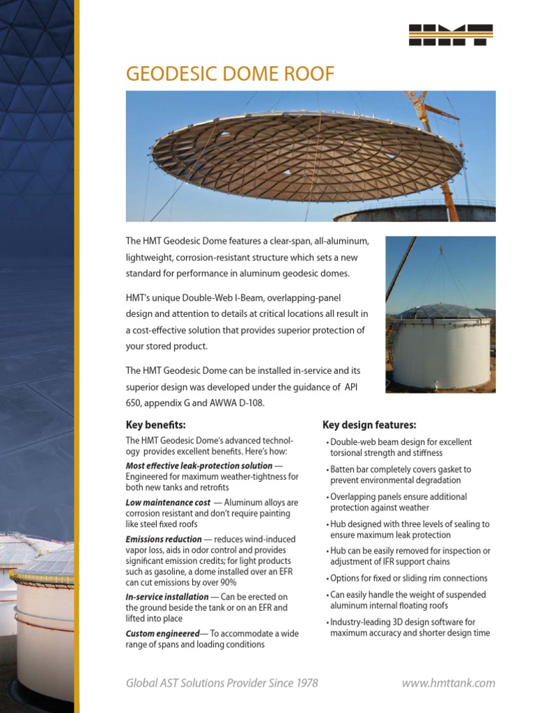 HMT Geodesic Dome: Superior Leak Protection | PDF | Corrosion | Beam ...