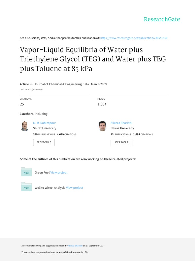 TEG | PDF | Gas Chromatography | Phase (Matter)