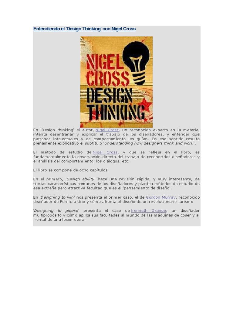 Nigel Cross | PDF | Diseño | Libros