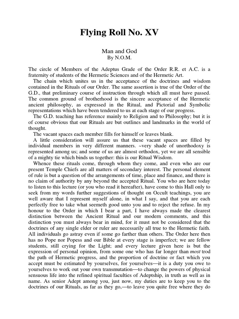 Flying Roll No 15 Man and God | PDF | Hermeticism | Nous