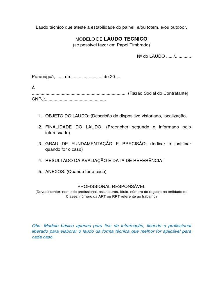 Modelo de Laudo | PDF