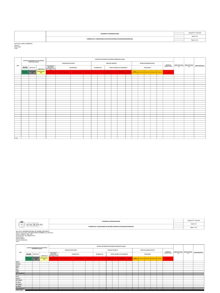 Formato RH1 | PDF | Residuos | Bogotá