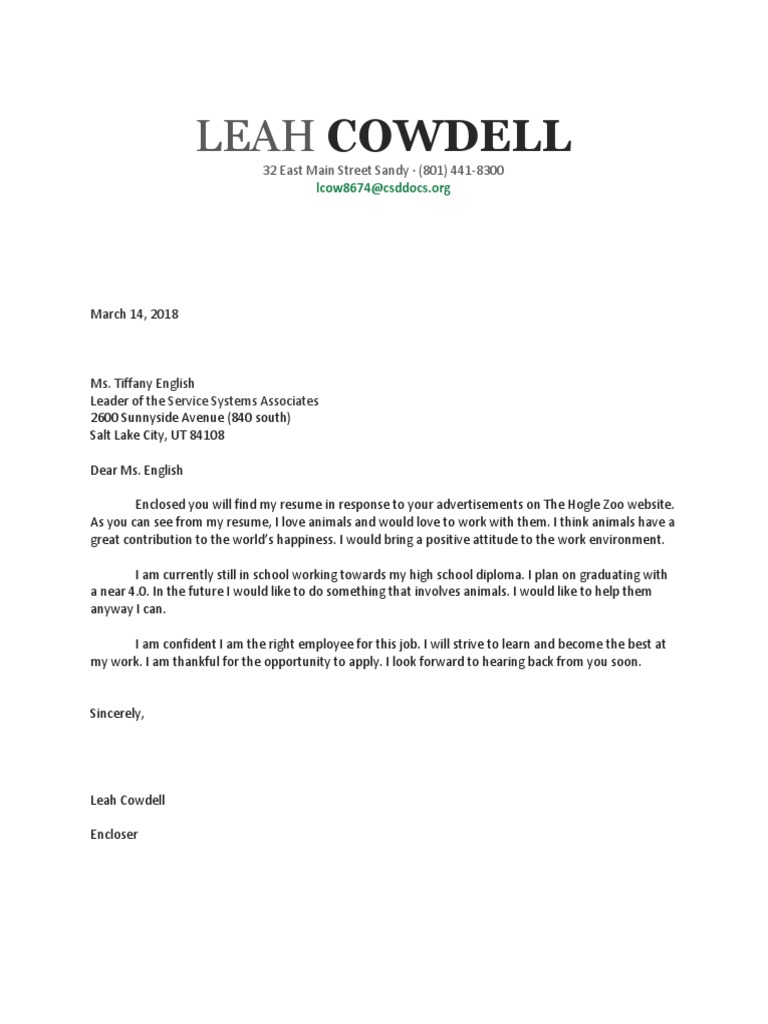 Cover Letter LC | PDF
