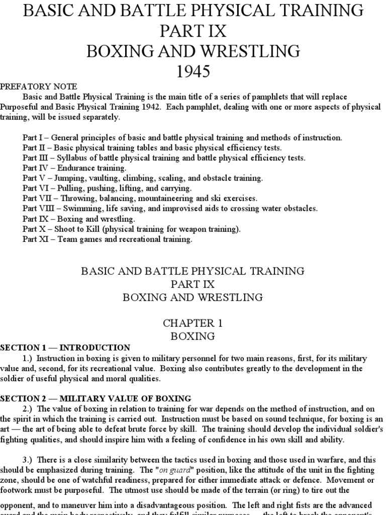 Army Boxing and Wrestling Training | PDF | Career & Growth | Sports ...