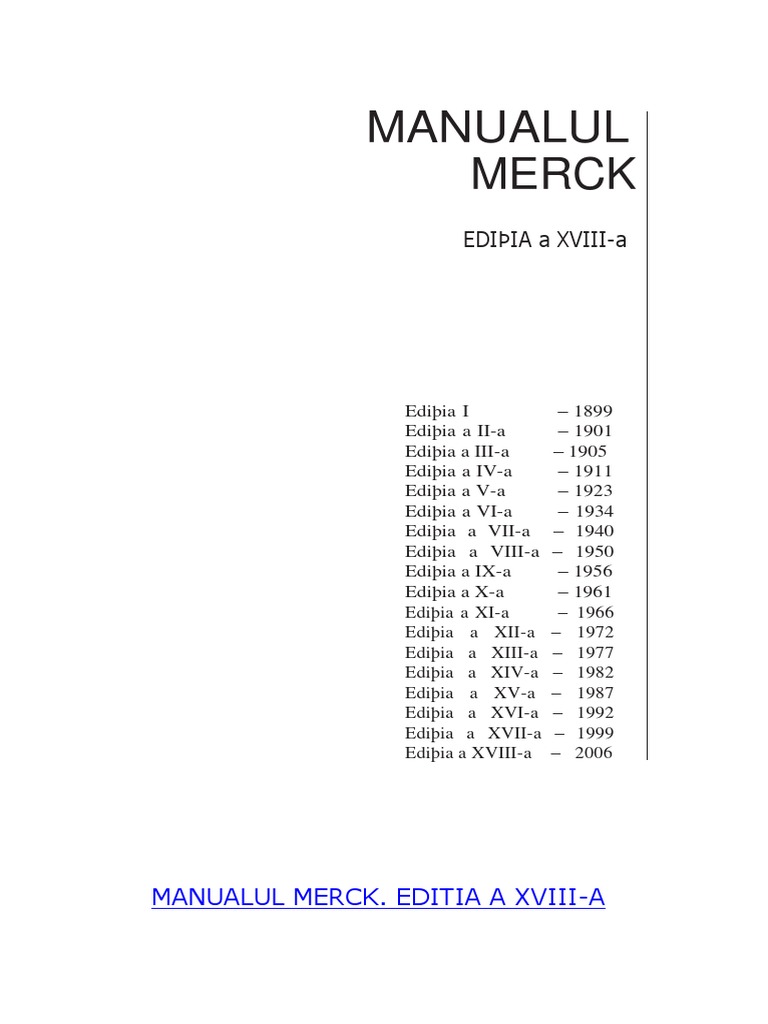 Manualul Merck Editia 18 Limba Romana 161012115439 PDF | PDF | Medical ...