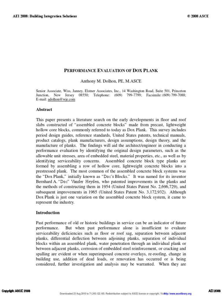 ASCE Dox Plank Design Info | Download Free PDF | Prestressed Concrete ...