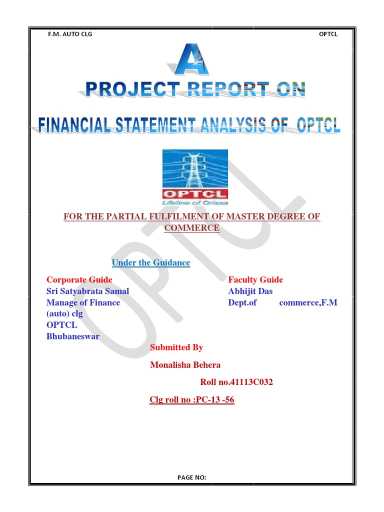 Optcl Project | PDF | Equity (Finance) | Financial Ratio