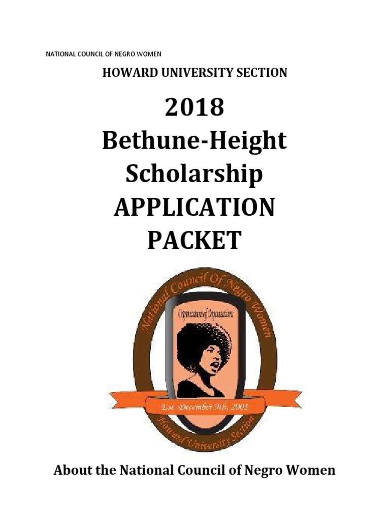 NCNW 2018 Scholarship Application Packet Edit | PDF | Empowerment ...